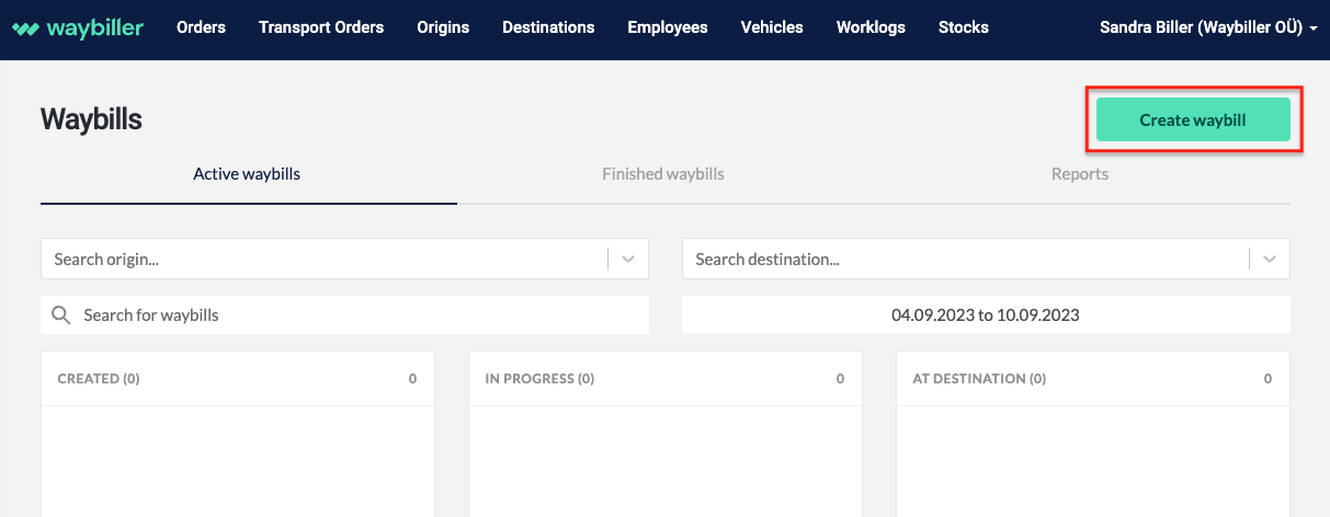 Creating waybills – Waybiller